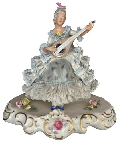 Dresden Lace Ballerina Sandizell Hoffner Figurine Germany Violin LARGE ...