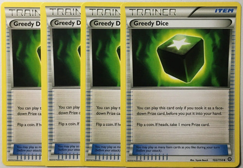 POKEMON 4X GREEDY DICE 102/114 XY STEAM SEIGE UNCOMMON NEAR MINT ...