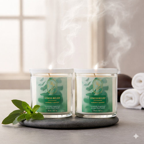 Bath & Body Works Stress Relief Eucalyptus Spearmint Candles 8 oz – Lot ...