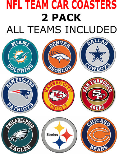American Football Set of 2 Car Coasters (Choose Your Team) All Sports ...