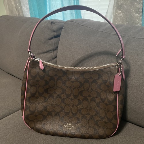 Coach F29209 Signature Brown Silver Azalea Shoulder Bag for sale online ...