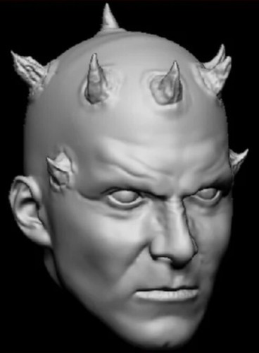 Darth Maul Star Wars Ver C 1:6 scale custom unpainted Head 12" Action ...