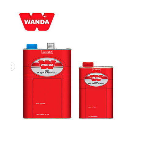 WANDA 8200 551680 Clear Coat KIT 1 Gallon, 4:1 Mixing. Fast Quick Dry ...