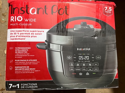INSTANT POT RIO WIDE 7.5 QUARTS 7 IN 1 MULTI COOKER electric pressure ...