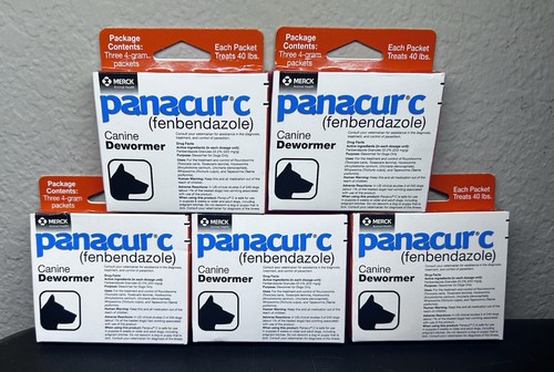 Panacur C- 4 gram Packets 3 Per Box- Canine 40lbs Dewormer Treatment- X ...