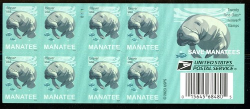 US Save Manatees Forever Stamps Scott #5851 Full Pane. Guaranteed ...