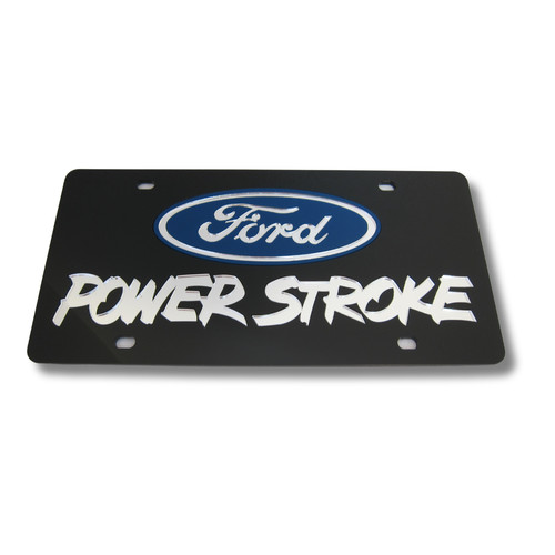 Ford PowerStroke Inlaid Design Matte Black License Plate Official ...