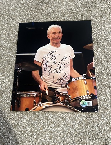 CHARLIE WATTS Signed Autographed 8x10 Photo RARE ROLLING STONES BAS ...