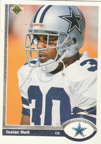 FREE SHIPPING-MINT-1991 Upper Deck #48 Issiac Holt Cowboys PLUS BONUS ...