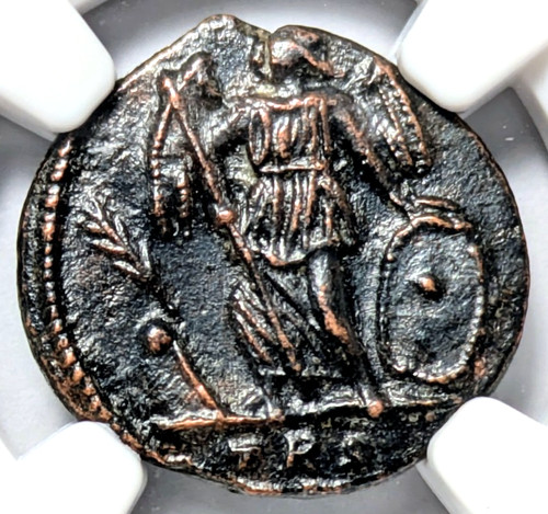 Constantinian Roman Empire Nummus NGC AU Constantinopolis Nike Victory ...