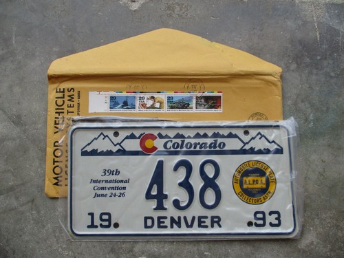 Colorado 1993 ALPCA 39th Convention license plate # 438 | eBay