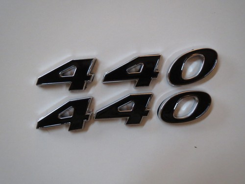 440 ENGINE ID FENDER HOOD SCOOP QUARTER TRUNK EMBLEMS BLACK FITS DODGE ...