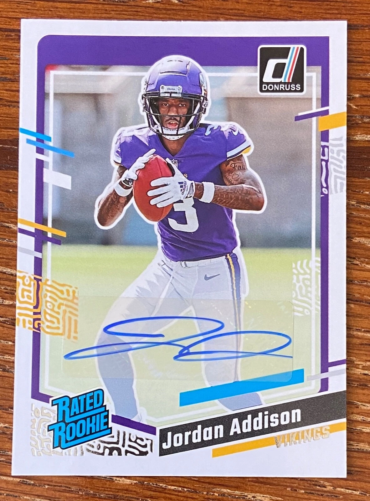 Jordan Addison 2023 Donruss #368 Rated Rookie Autographs Price Guide ...