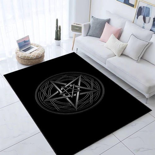 Pentagram Rug, Satan Rug, Devil Rug, The Star Satanic Carpet, Gothic ...
