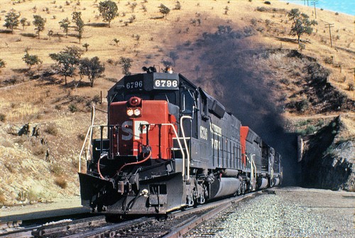 Southern Pacific Railroad Diesel-Electric Engine #6796 +2 w/Train ...