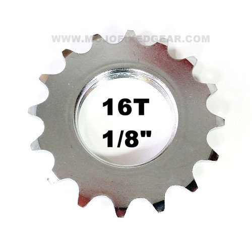 16T COG FIXED GEAR TRACK 16 TOOTH CHROME PLATE 1/8 INCH 1/8" FIXIE | eBay