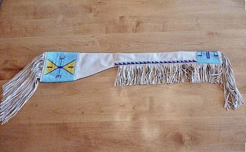 Native American Indian Beaded Rifle Scabbard Sioux Style Suede Leather ...