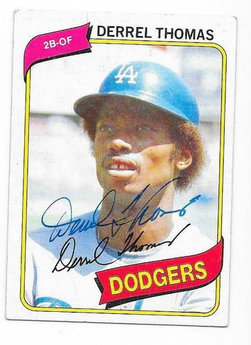 DERREL THOMAS 1980 TOPPS AUTOGRAPHED SIGNED # 23 DODGERS | eBay