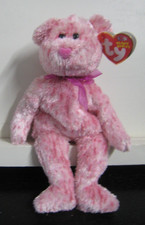 Smitten the Bear - Pink Heart Nose - Beanie Babies - Beaniepedia