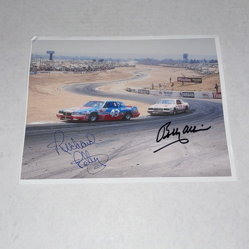 Bobby Allison RICHARD PETTY VINTAGE SHOT NASCAR CHAMPION HOFer signed ...