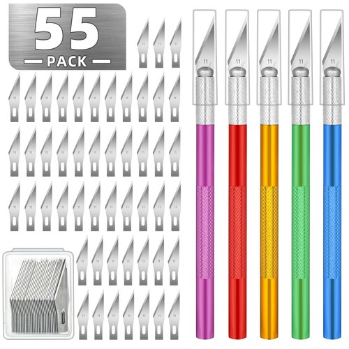 55 Pack Exacto Knife, Hobby Knife Set with 5 Craft Knives and 50 | eBay