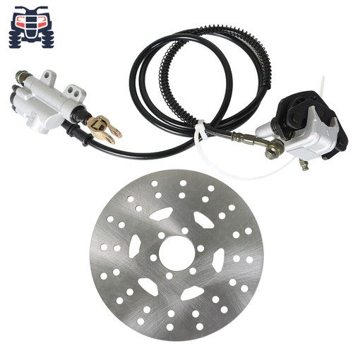 Rear Hydraulic Brake Master Caliper Assembly+Disc Rotor Kit For ATV Go ...