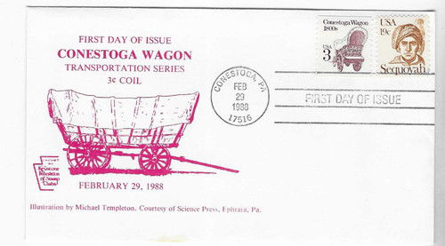1988-FIRST DAY COVER-#2252-TRANSPORTATION-CONESTOGA WAGON | eBay