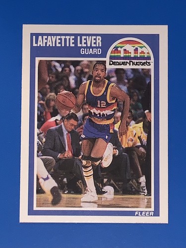 1989-90 Fleer Lafayette Lever Basketball Card #41 Denver Nuggets Set ...