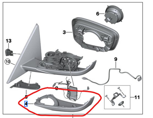 BMW G20 Repair Kit Exterior Mirror Genuine 51168496665 | eBay