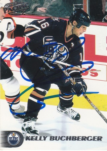 Kelly Buchberger Autograph 98-99 Pacific Oilers Card Kings - Penguins ...