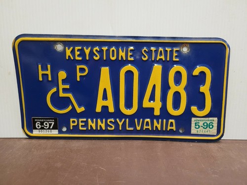 1997 Pennsylvania HANDICAP License Plate Tag Original | eBay