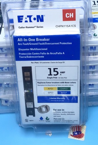 New Circuit Breaker Eaton CHFAFGF115 CHFN115A1CS CHFN115DF 15 Amp Dual ...