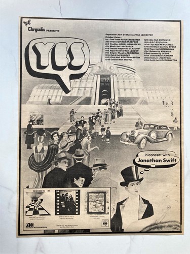 YES IN CONCERT UK TOUR 12" x 16" FULL PAGE ADVERT POSTER 1971 | eBay