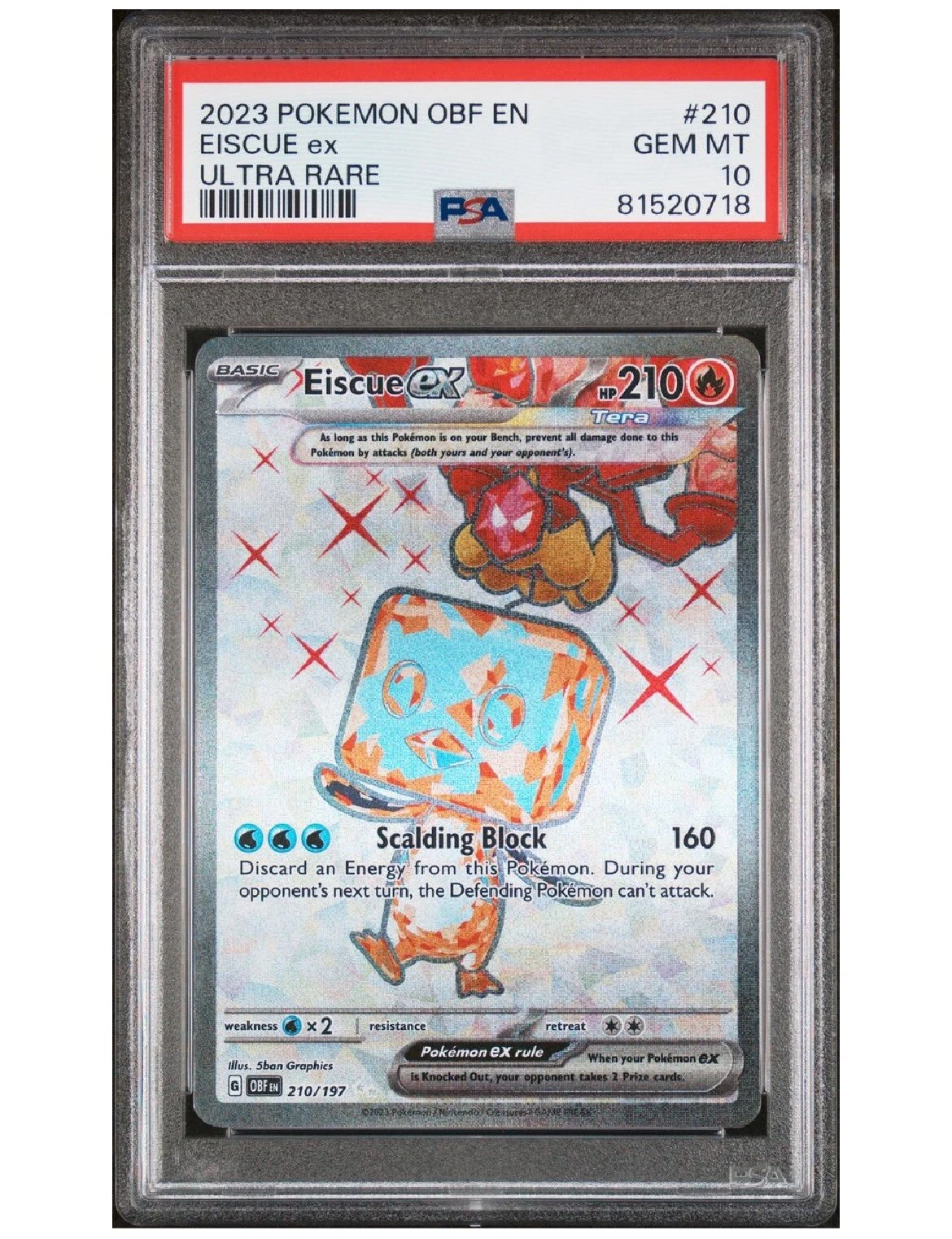 Eiscue ex 2023 Scarlet & Violet: Obsidian Flames #210/197 Ultra Rare ...