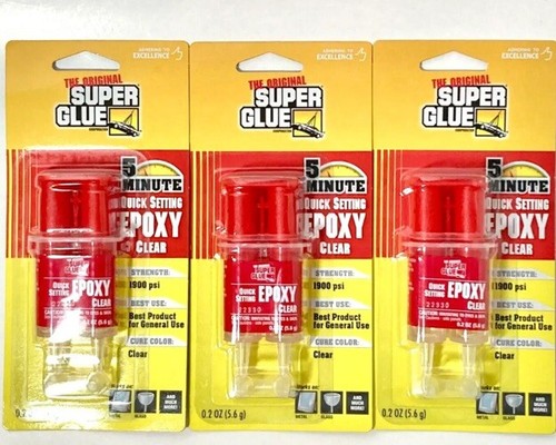 Super Glue 5 Minute Quick Set Epoxy Clear 0.2 oz Tube perfect bonding ...