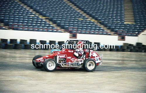 VINTAGE RACING PHOTO 8X10 #2267-2; RICH VOGLER, 1990 HOOSIERDOME, USAC ...