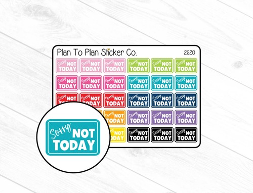2620~~Sorry Not Today Planner Stickers | eBay
