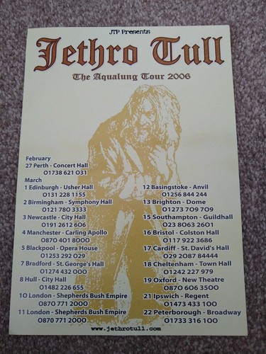 Jethro Tull Aqualung 2006 UK Tour Original Mini Poster | eBay
