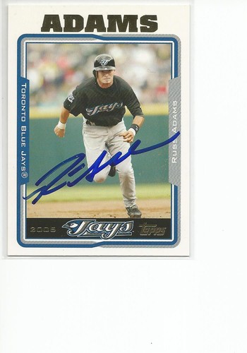 RUSS ADAMS Autographed Signed 2005 Topps Update card Toronto Blue Jays ...