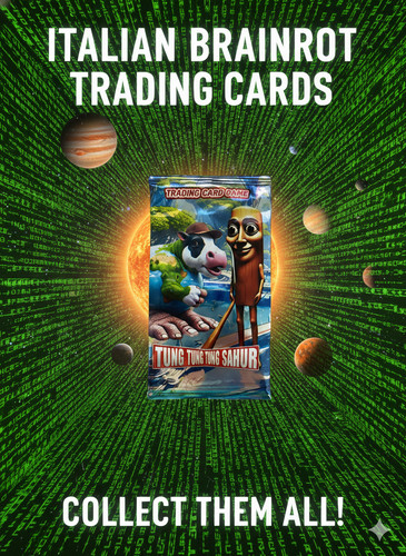 US SELLER Italian Brain Rot BRAINROT (24 PACKS, 192 Cards)+ Blue shoes ...