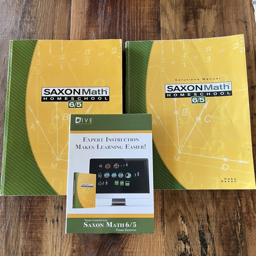 Saxon Math 6/5 Homeschool student work book, solutions manual & DIVE CD ...