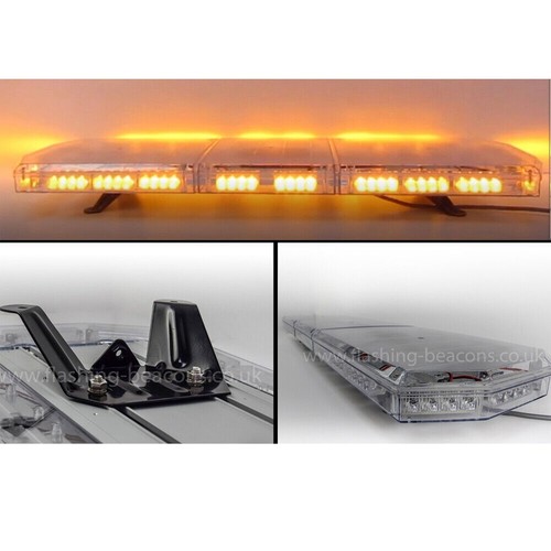 IC360 1200mm Amber LED Recovery Lightbar Flashing Beacon 24V Bolt Mount ...