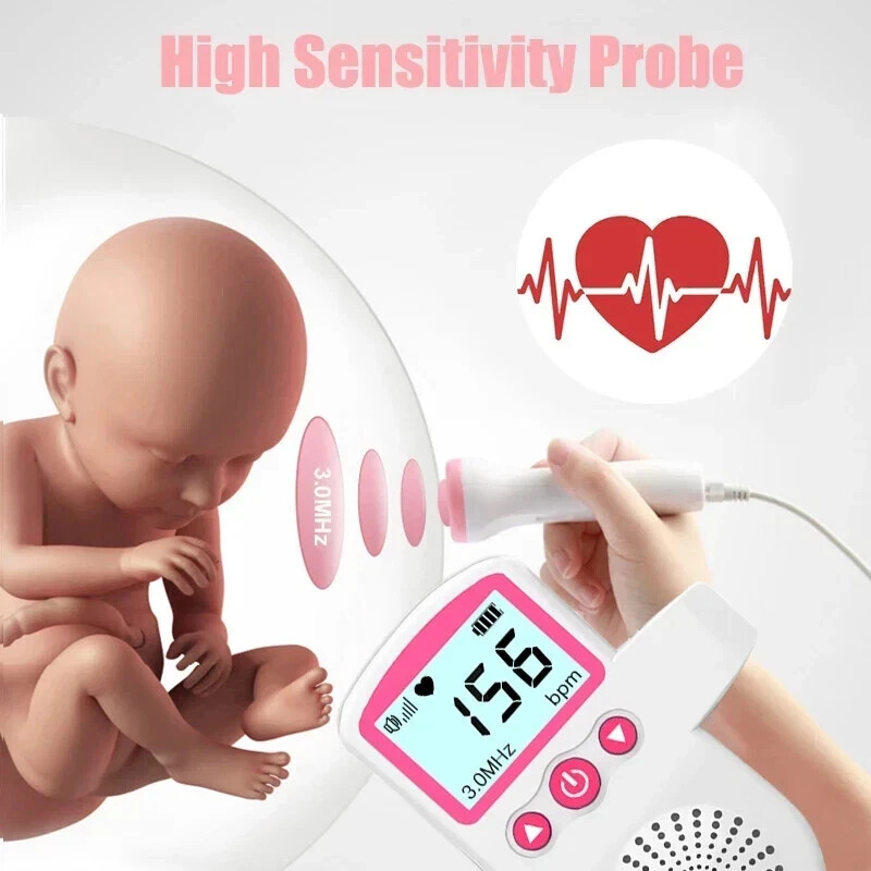 Baby Heartbeat Doppler OEM Portable Pregnancy Machine Heart Rate Baby ...