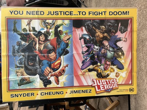 JUSTICE LEAGUE / SNYDER. CHEUNG, JIMENEZ DC COMICS PROMO POSTER 36 X 24 ...