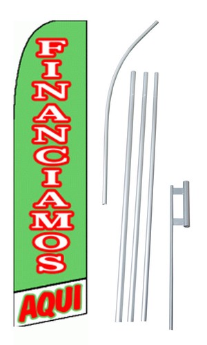 Financiamos Aqui(We Finance Here) Extra Wide Swooper Flag Bundle | eBay