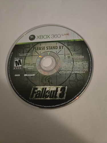 Fallout 3 (Microsoft Xbox 360, 2008) Disc Only - 93155126800| eBay