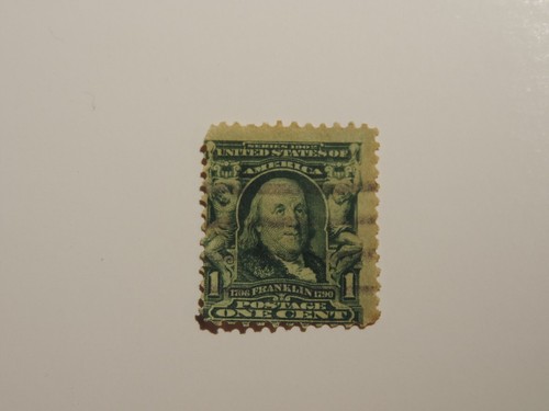 Benjamin Franklin 1 Cent Green Stamp | eBay