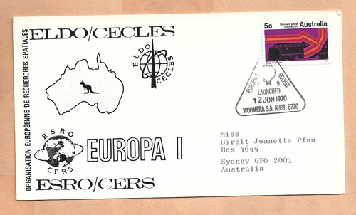 EUROPA 1 FIRING 9 JUN 12,1970 WOOMERA AUST ESRO / CERS SPACE CARD | eBay
