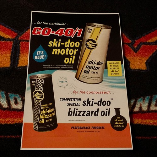 🏁 ‘72/73 SKI-DOO BLIZZARD Snowmobile Oil Poster vintage sled 40/1 oil ...