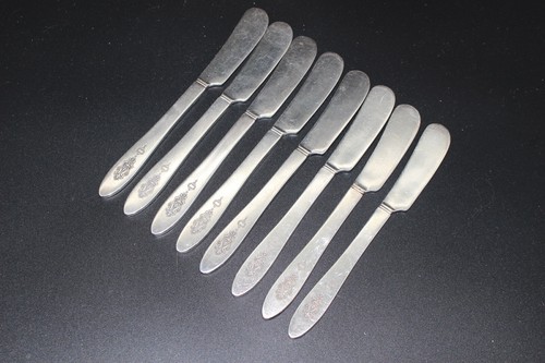 8 ONEIDA COMMUNITY BIRD OF PARADISE SILVERPLATE 6-1/4" BUTTER SPREADERS ...